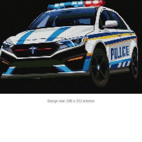 Police Car Cross Stitch Pattern for Law Enforcement Enthusiasts - Etsy