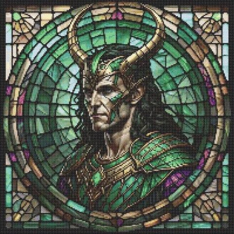 Loki Stained Glass Cross Stitch Pattern - Etsy