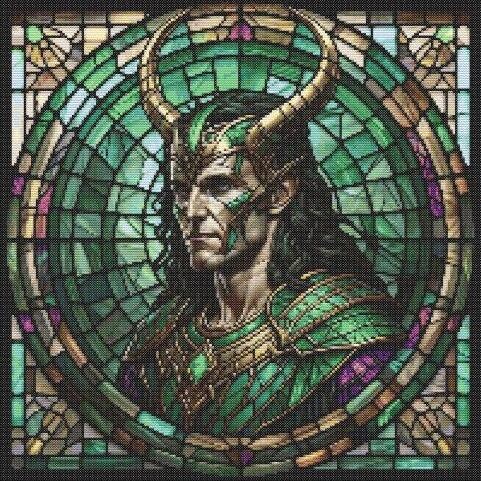 Loki Stained Glass Cross Stitch Pattern - Etsy
