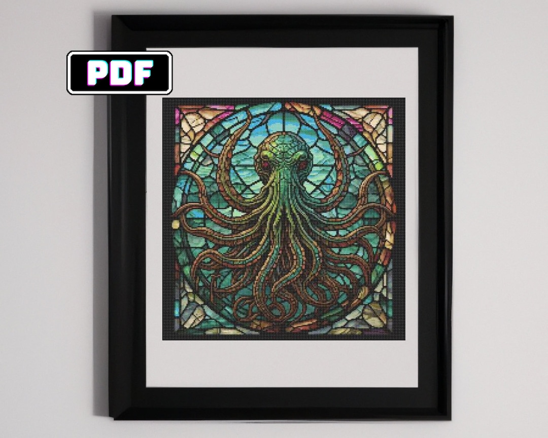 Cthulhu Stained Glass Cross Stitch Pattern Instant Download ...