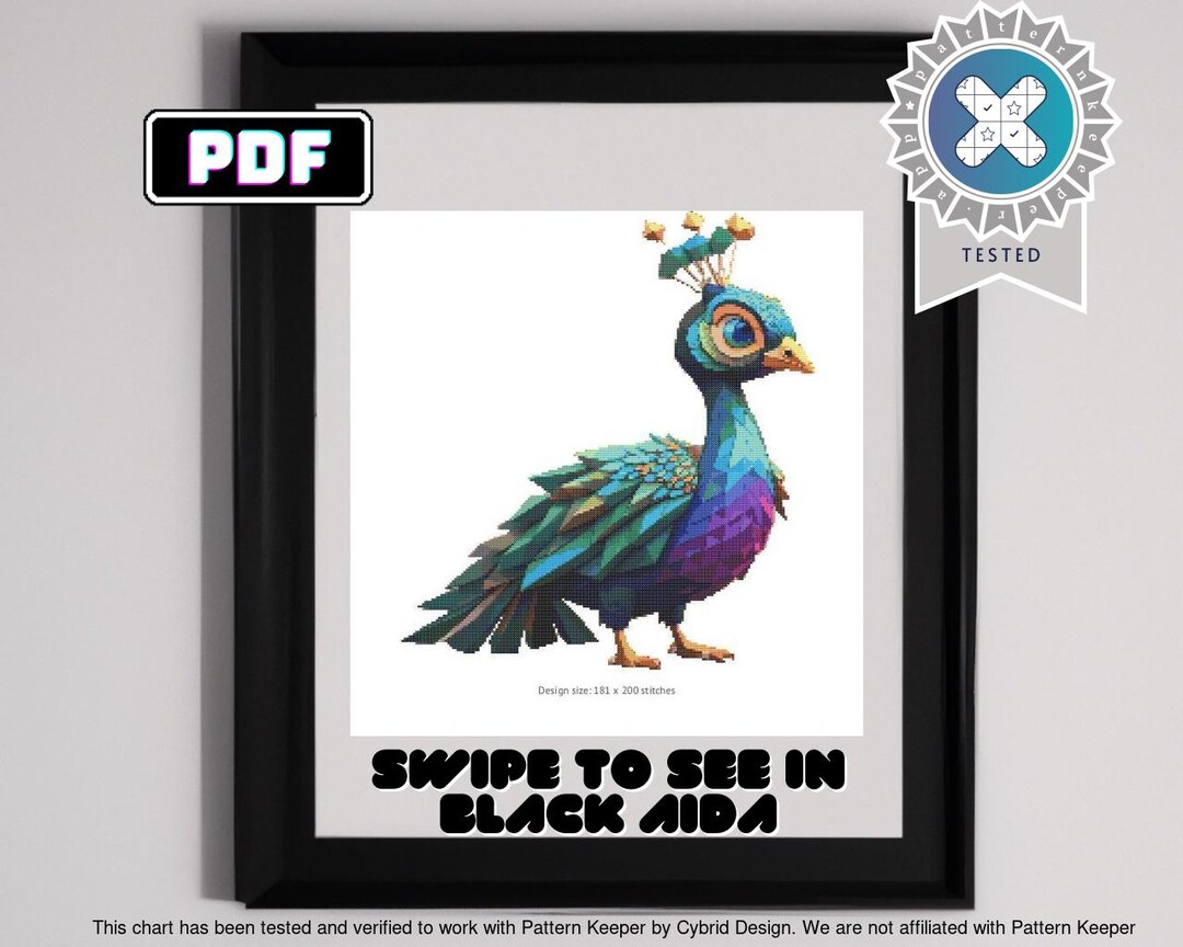 Polygon Art Baby Peacock Cross Stitch Pattern - Etsy