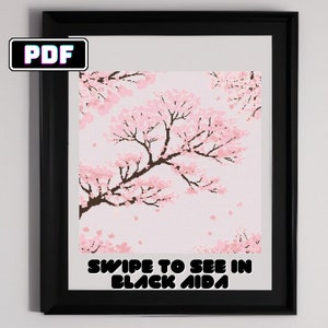 Cherry Blossom Cross Stitch Pattern DIY Floral Needlework Design - Etsy