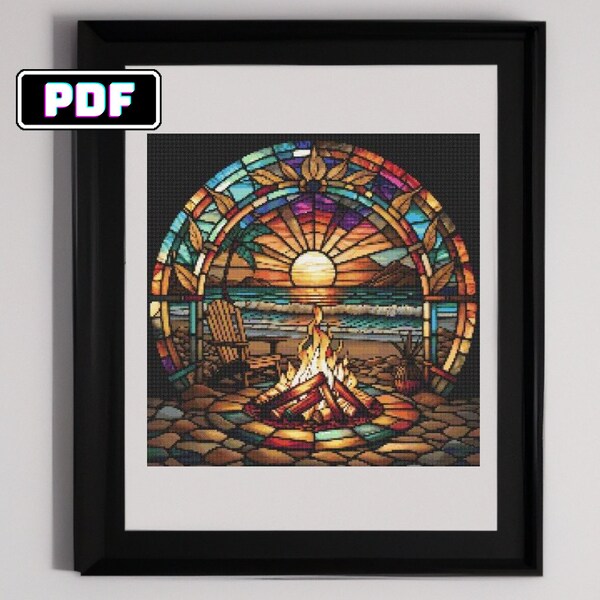 Bonfire Stained Glass - Etsy