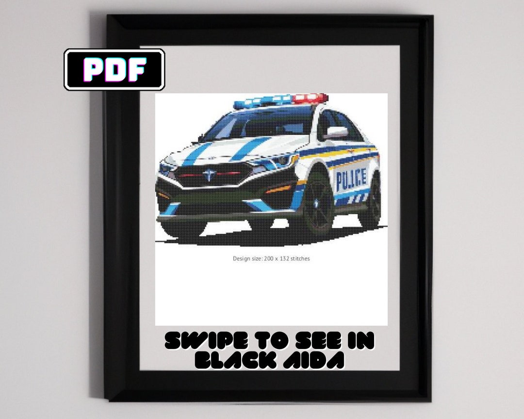 Police Car Cross Stitch Pattern for Law Enforcement Enthusiasts - Etsy