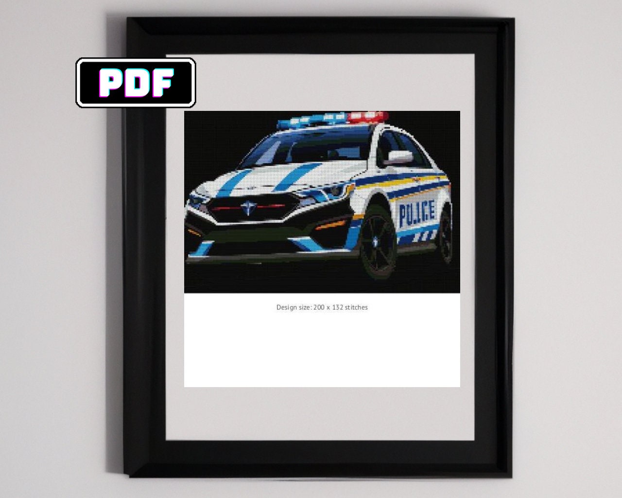 Police Car Cross Stitch Pattern for Law Enforcement Enthusiasts - Etsy