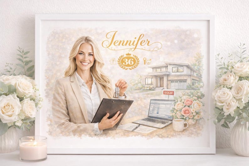 Valentines Day Sale, Custom Portrait. Framed Personalized Portrait ...