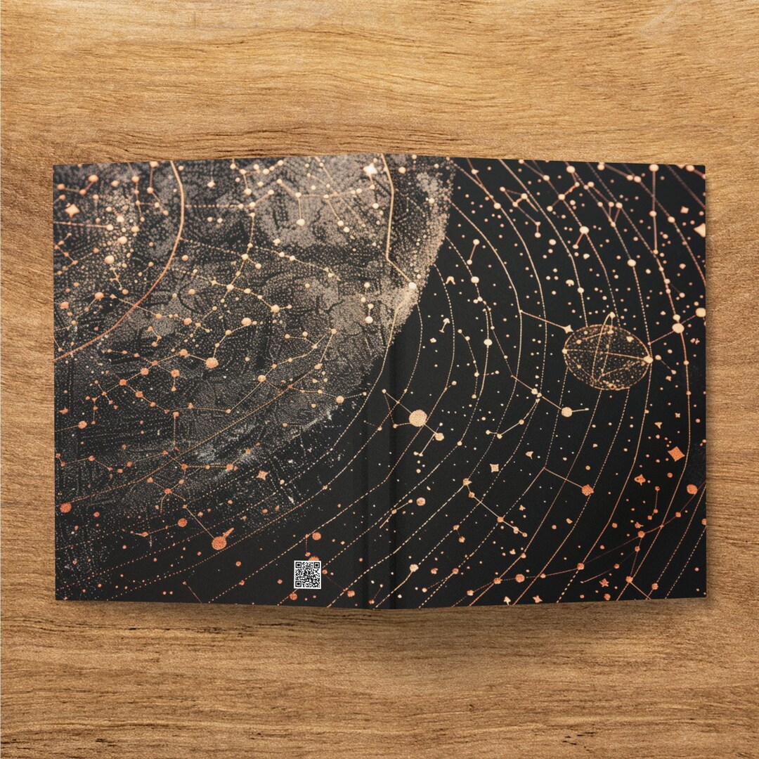 Constellation Star Map Hardcover Journal, Matte Black and Gold ...