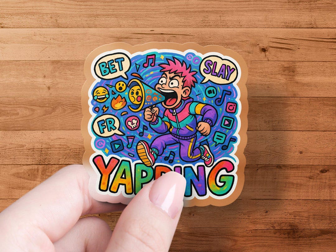 Yapping Brainrot Sticker Great for Laptop Drink Bottle Notebook ...