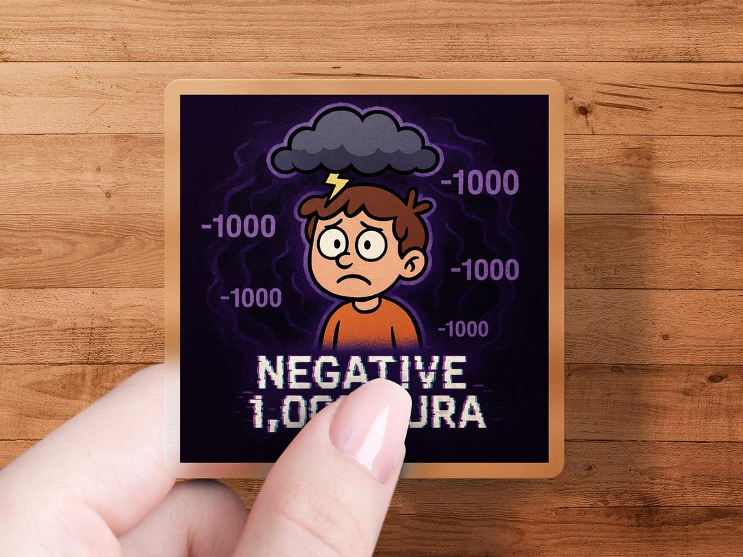 Negative 1000 Aura Brainrot Sticker Great for Laptop Drink Bottle ...
