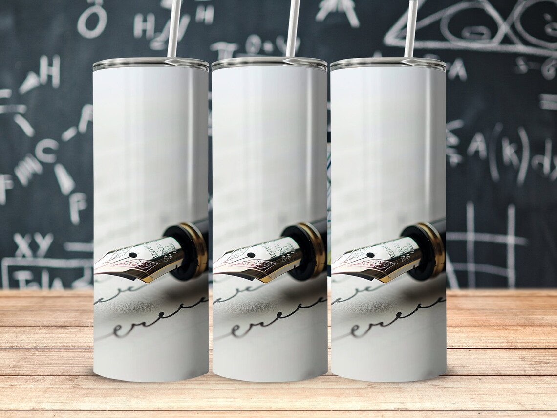 Fountain Pen Design Tumbler: Elegant Writer's Travel Mug - Etsy