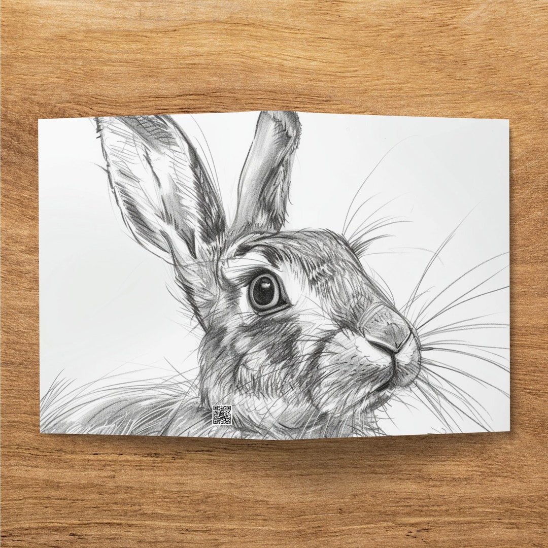 Sketch Style Rabbit Hardcover Journal, Matte Finish, Artistic Bunny ...