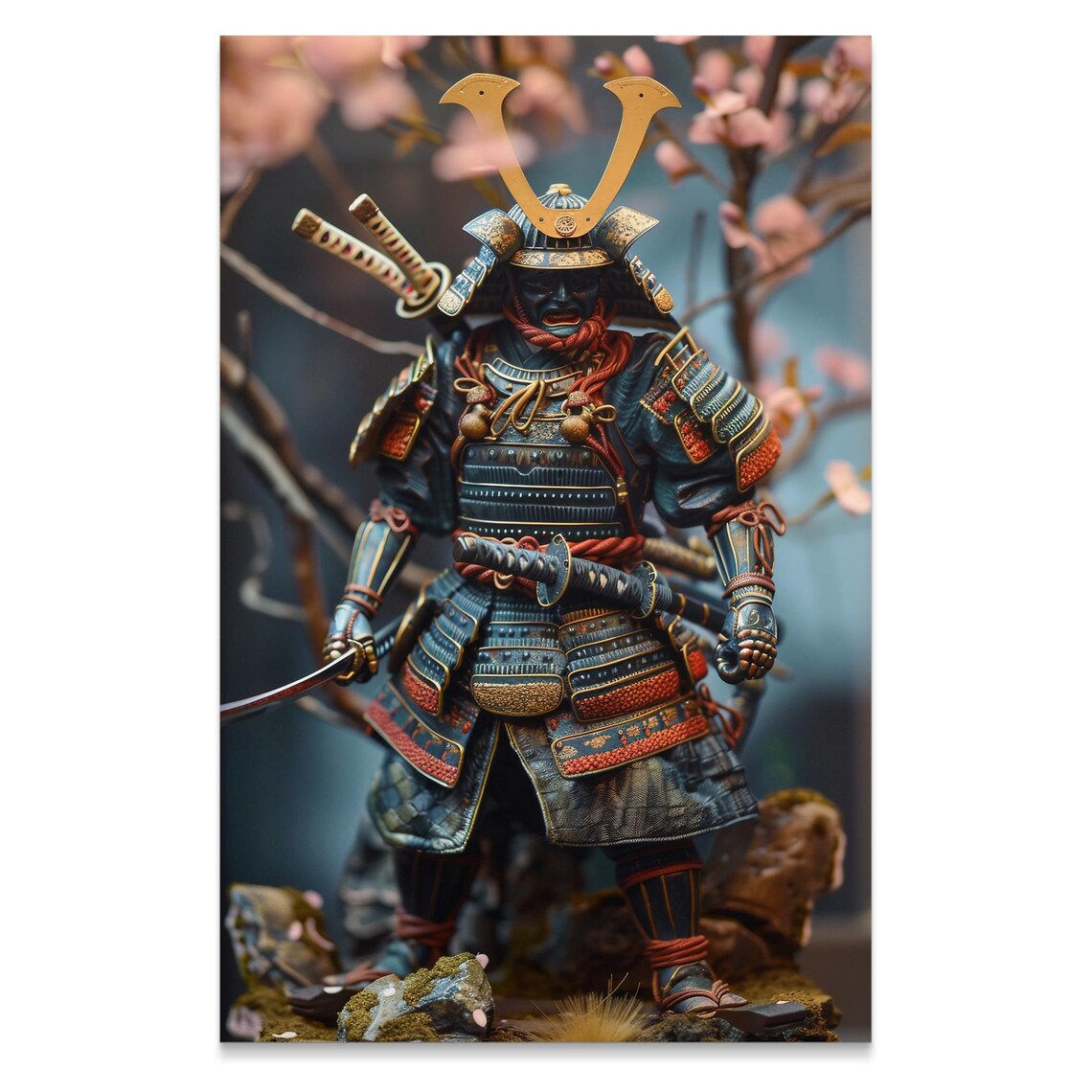 Samurai Warrior Figurine Wall Art, Japanese Historical Miniature ...