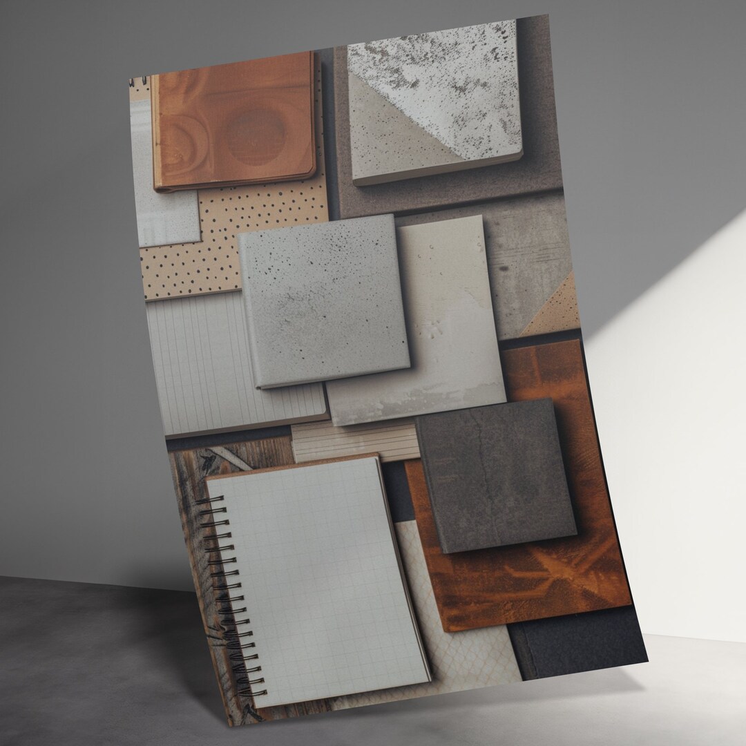 14 Notebooks With Different Textures and Patterns Poster 11x17 Inches ...