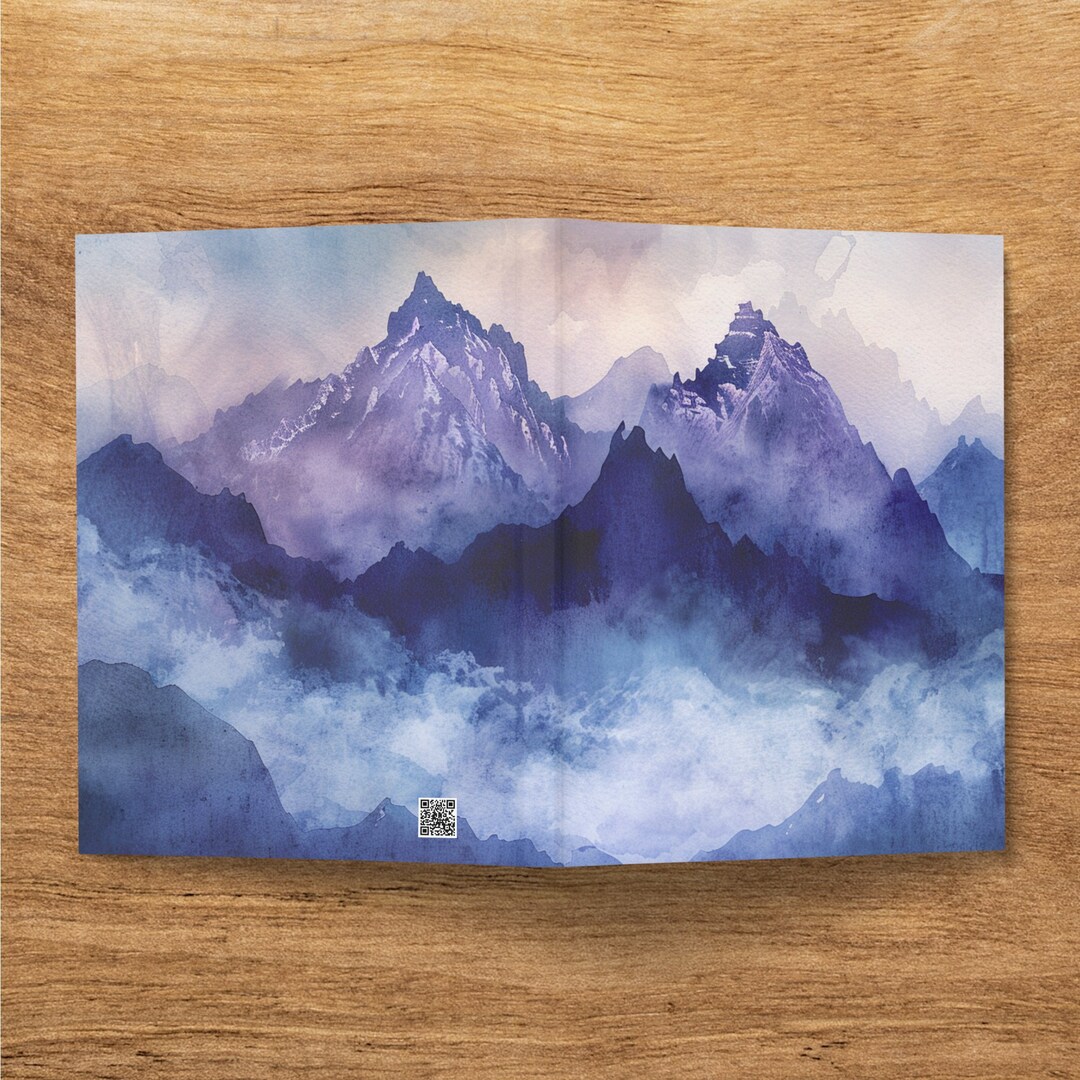 Abstract Mountain Landscape Hardcover Journal, Artistic Matte Notebook ...