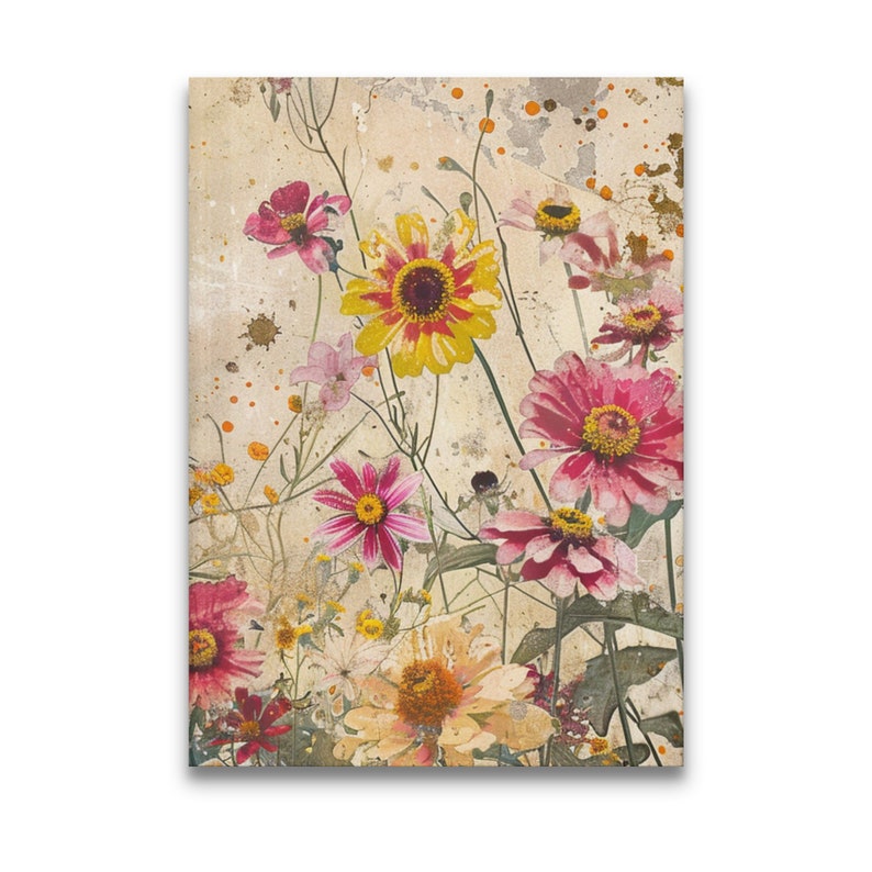 Vintage Floral Journal, Matte Hardcover Notebook, Antique Flower ...