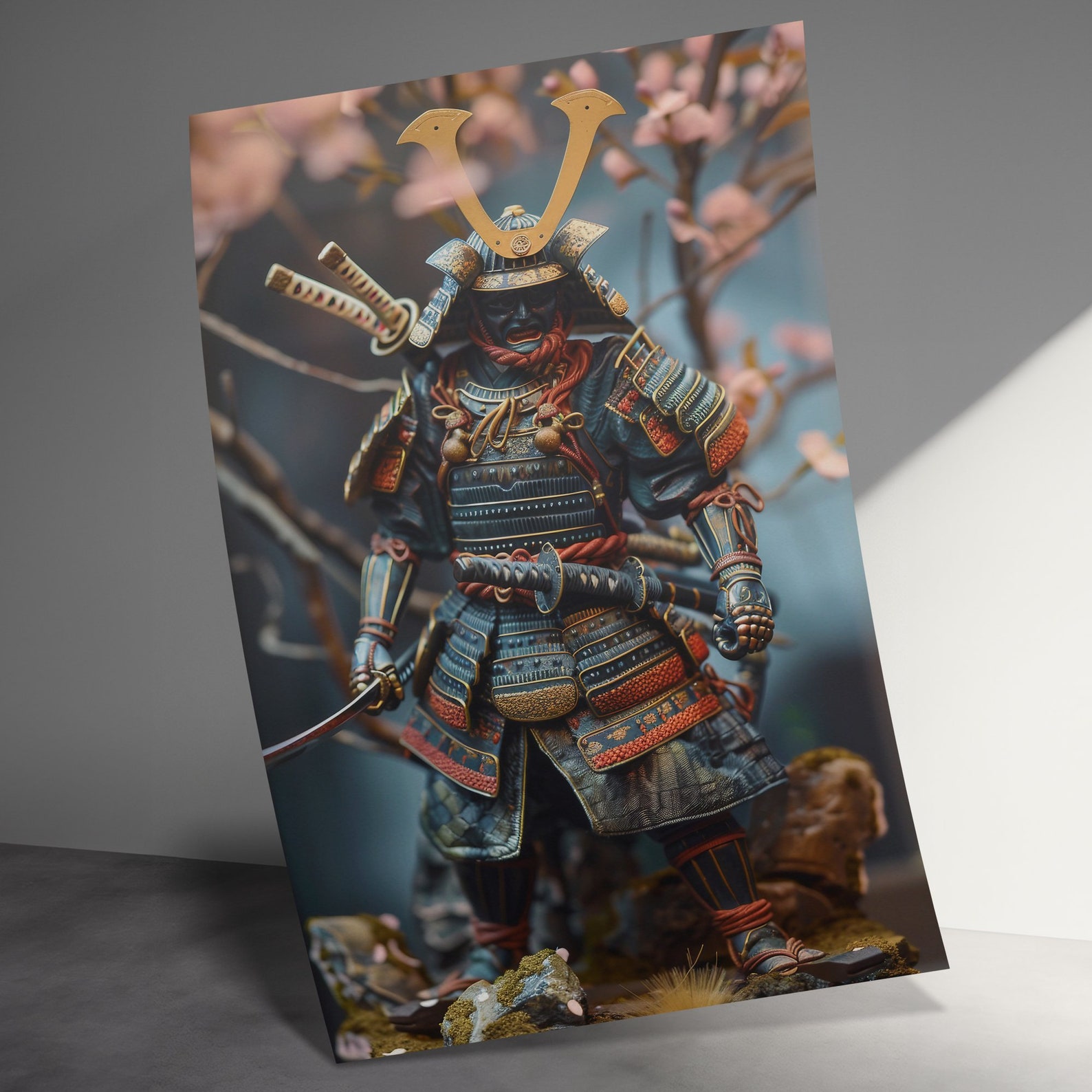 Samurai Warrior Figurine Wall Art, Japanese Historical Miniature ...