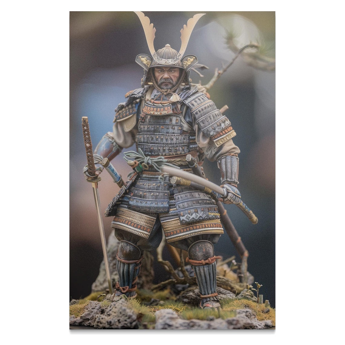 Samurai Warrior Figurine Wall Art, Japanese Armor Historical Decor ...