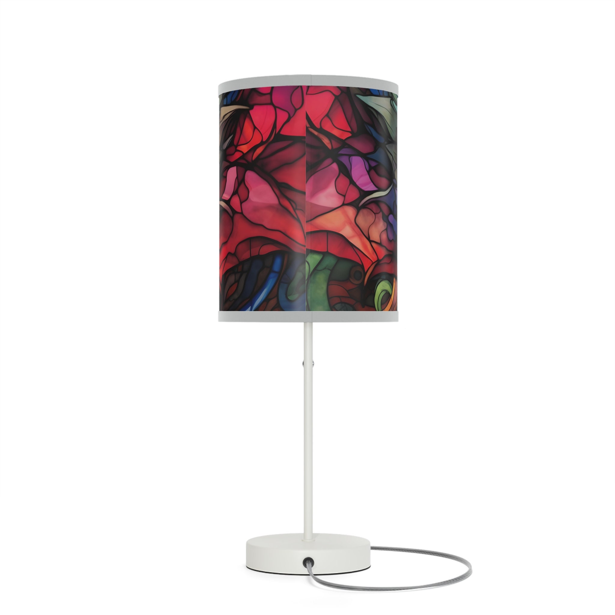 Stained Glass Lamp Dnd Dragon Faux Stained Glass Table Lamp Dungeons ...