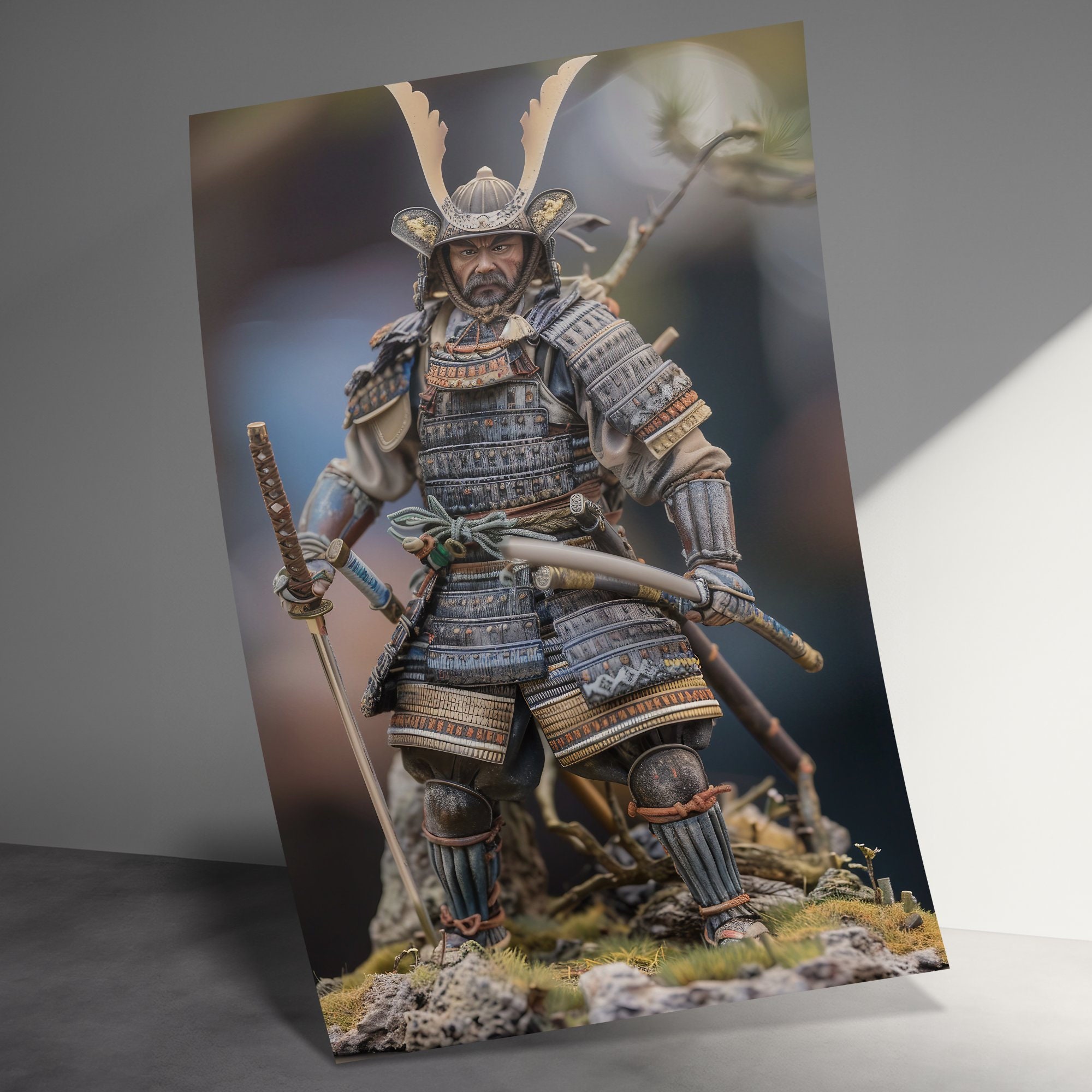 Samurai Warrior Figurine Wall Art, Japanese Armor Historical Decor ...