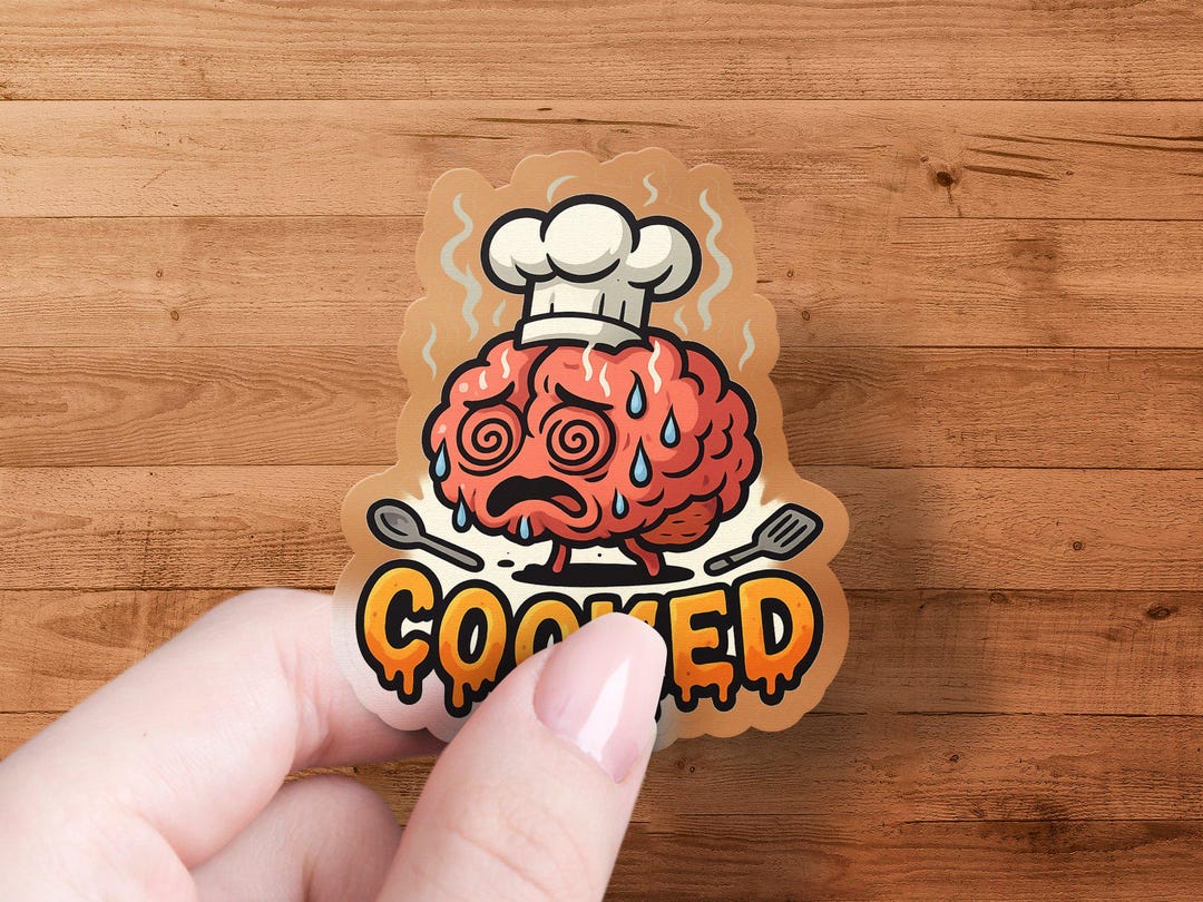 Cooked Brainrot Sticker Great for Laptop Drink Bottle Notebook ...