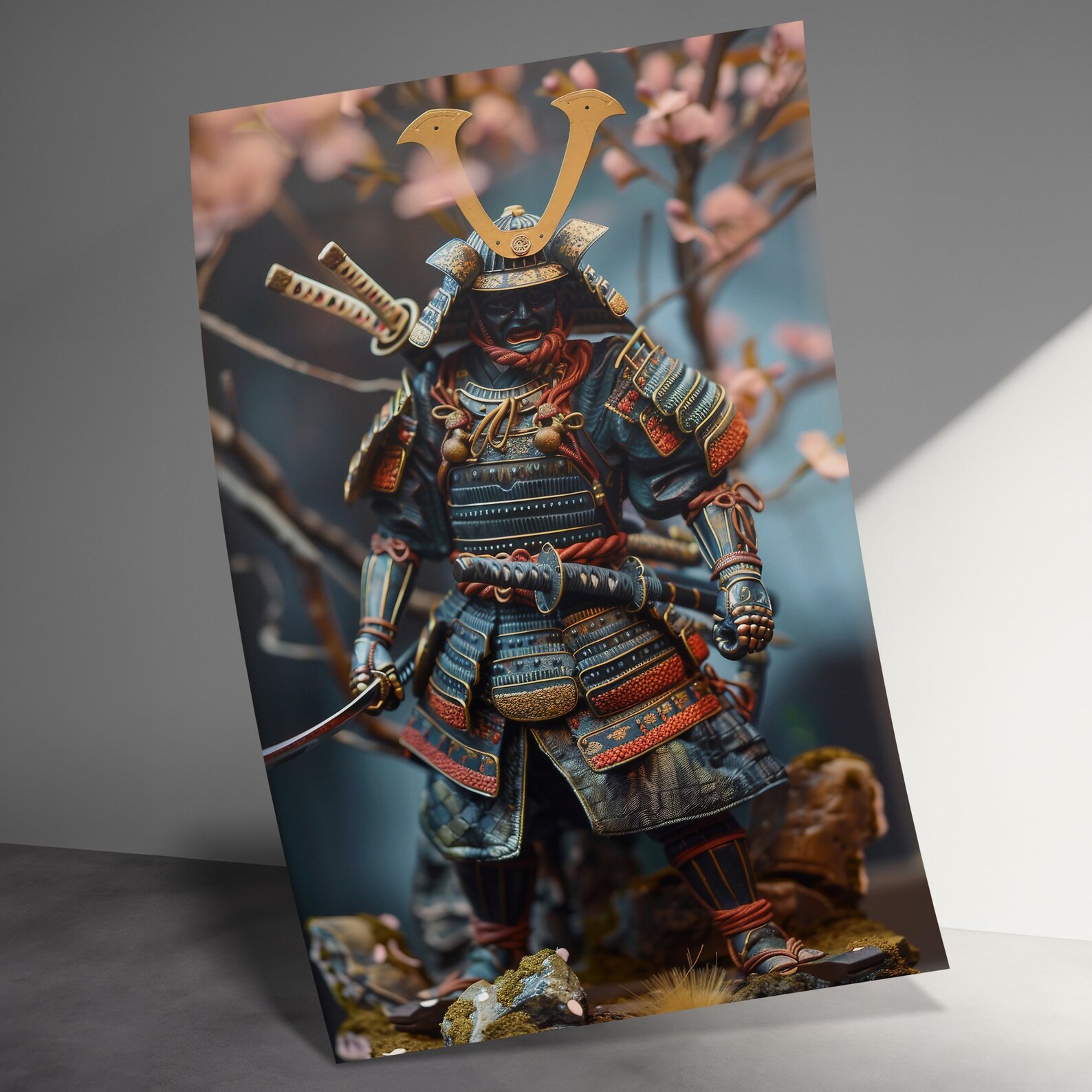 Samurai Warrior Figurine Wall Art, Japanese Historical Miniature ...