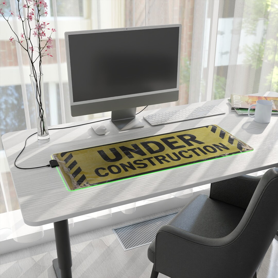 LED Gaming Mouse Pad, Under Construction, Work, Man, Mancave, Gift Dad ...