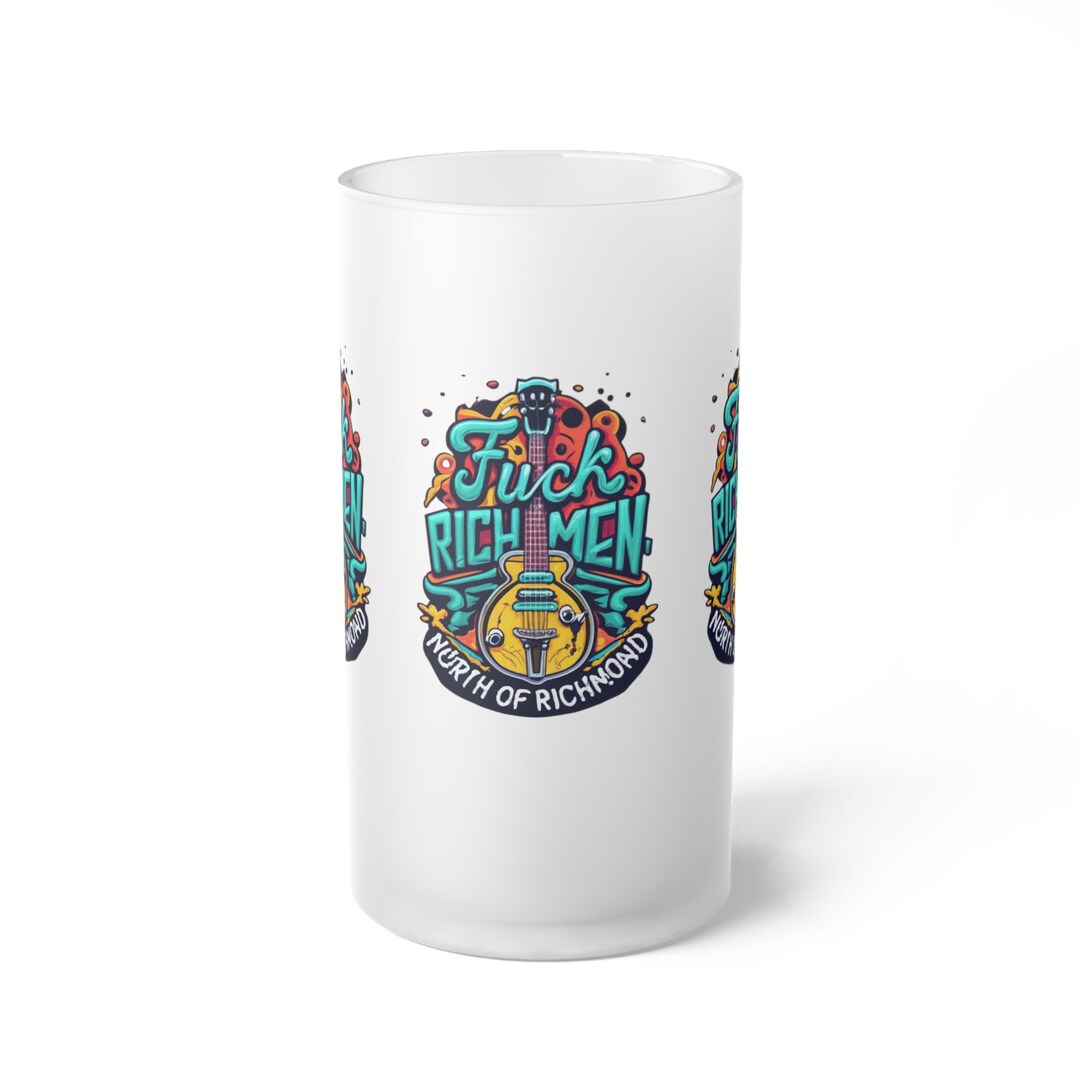 Frosted Glass Beer Mug, Rich Men North of Richmond. Oliver Gift - Etsy