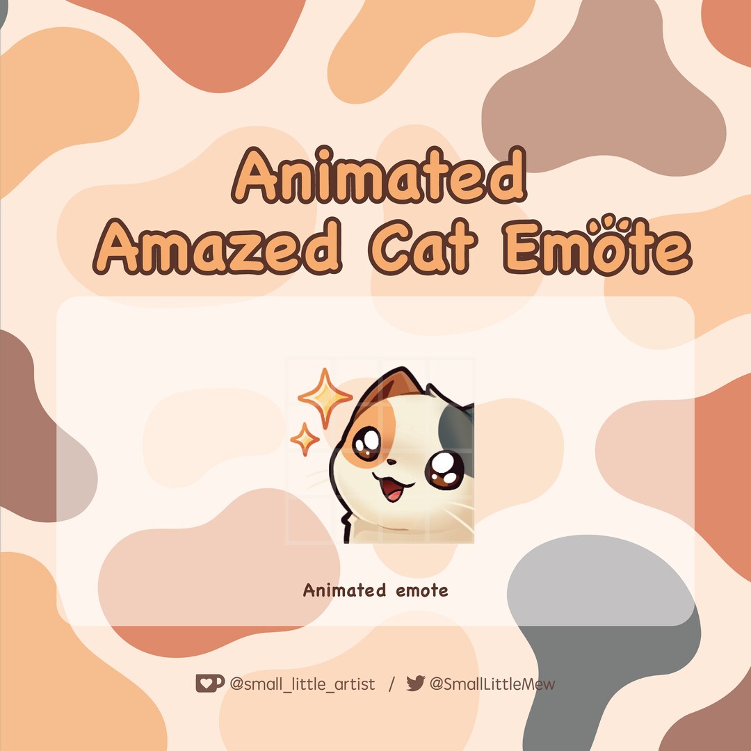 Animated Cat Emote - Amazed Calico Cat - Pre-made, Ready to Use ...