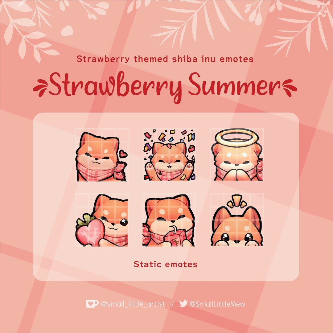 Shiba Inu Dog - Strawberry Summer - Emote Pack, Twitch / Discord ...