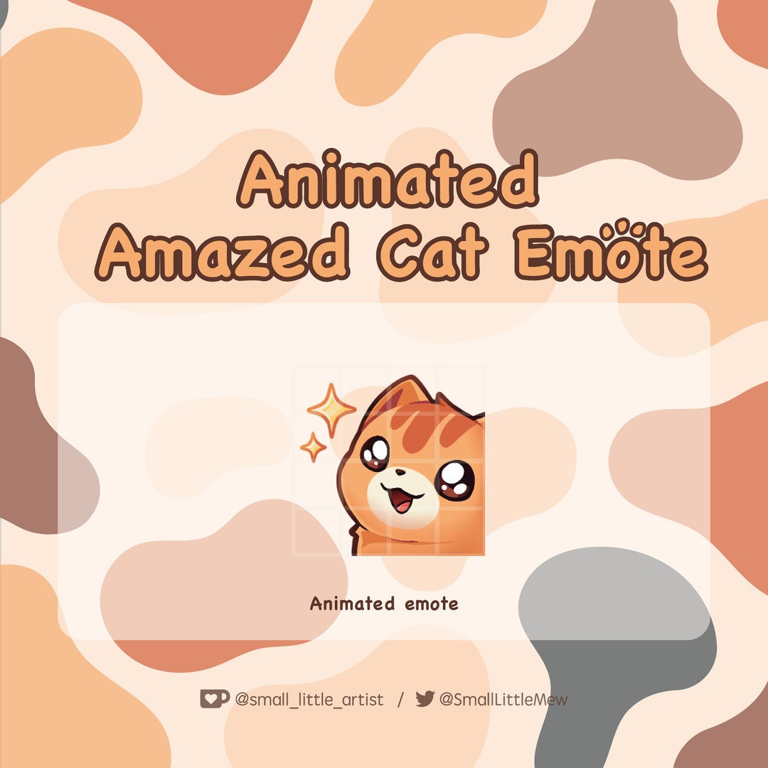 Animated Cat Emote - Amazed Orange Tabby Cat - Pre-made, Ready to Use ...