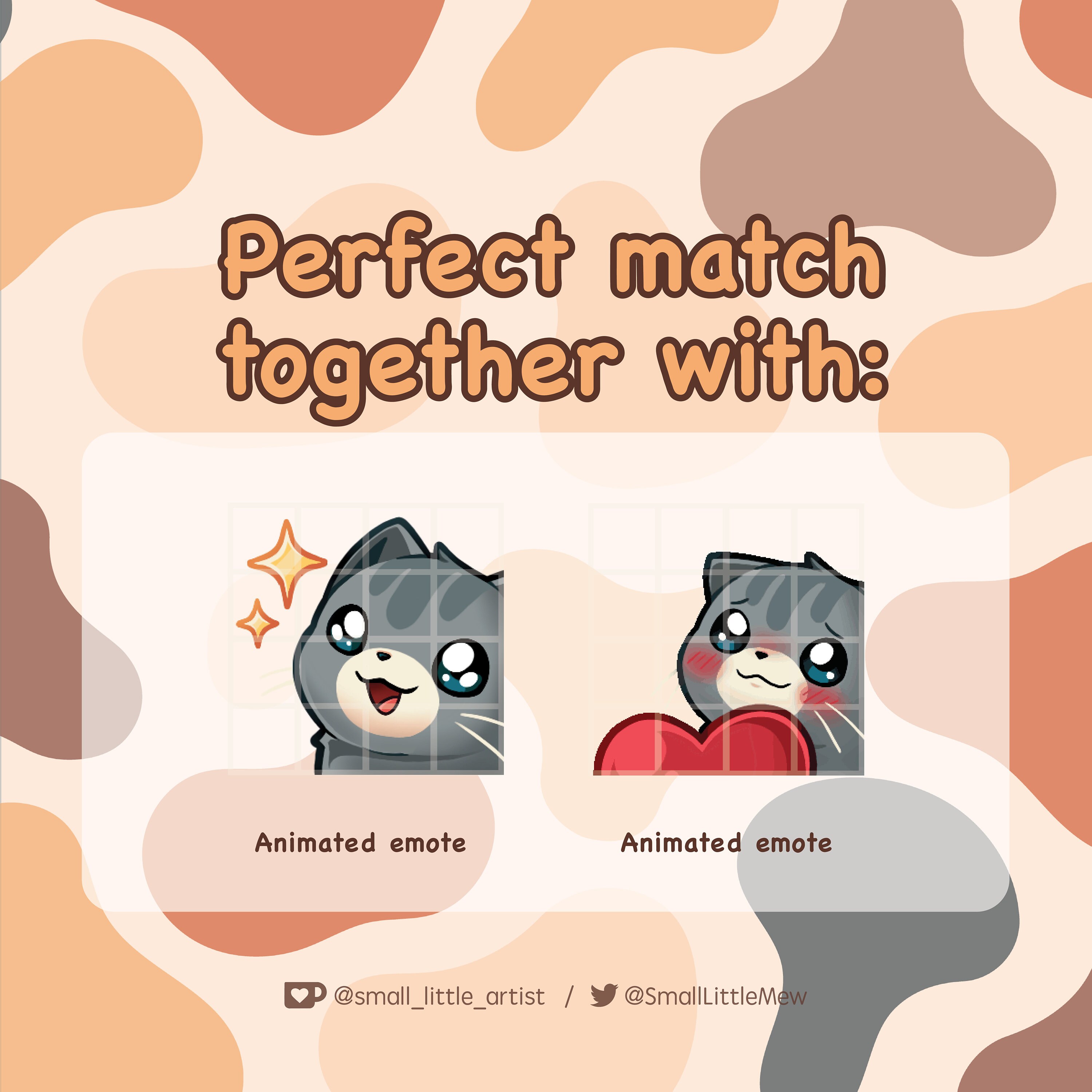 Animated Cat Emote - Amazed Grey/gray Tabby Cat - Pre-made, Ready to ...
