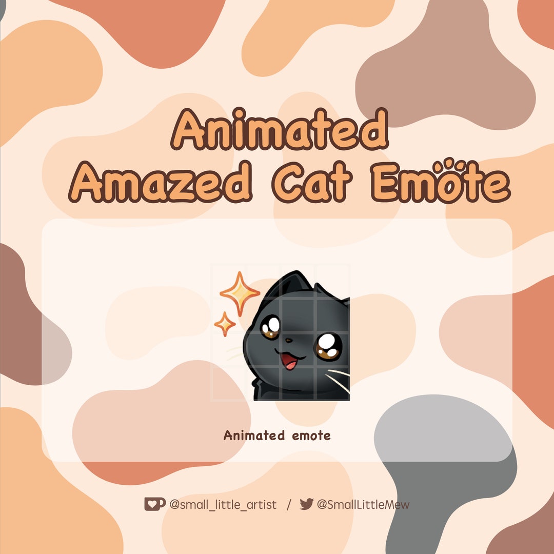 Animated Cat Emote - Amazed Black Cat - Pre-made, Ready to Use - Kawaii ...
