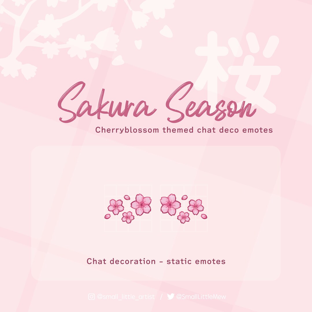 Sakura Cherry Blossom Twitch Emotes – Kawaii Pink Chat Decoration ...