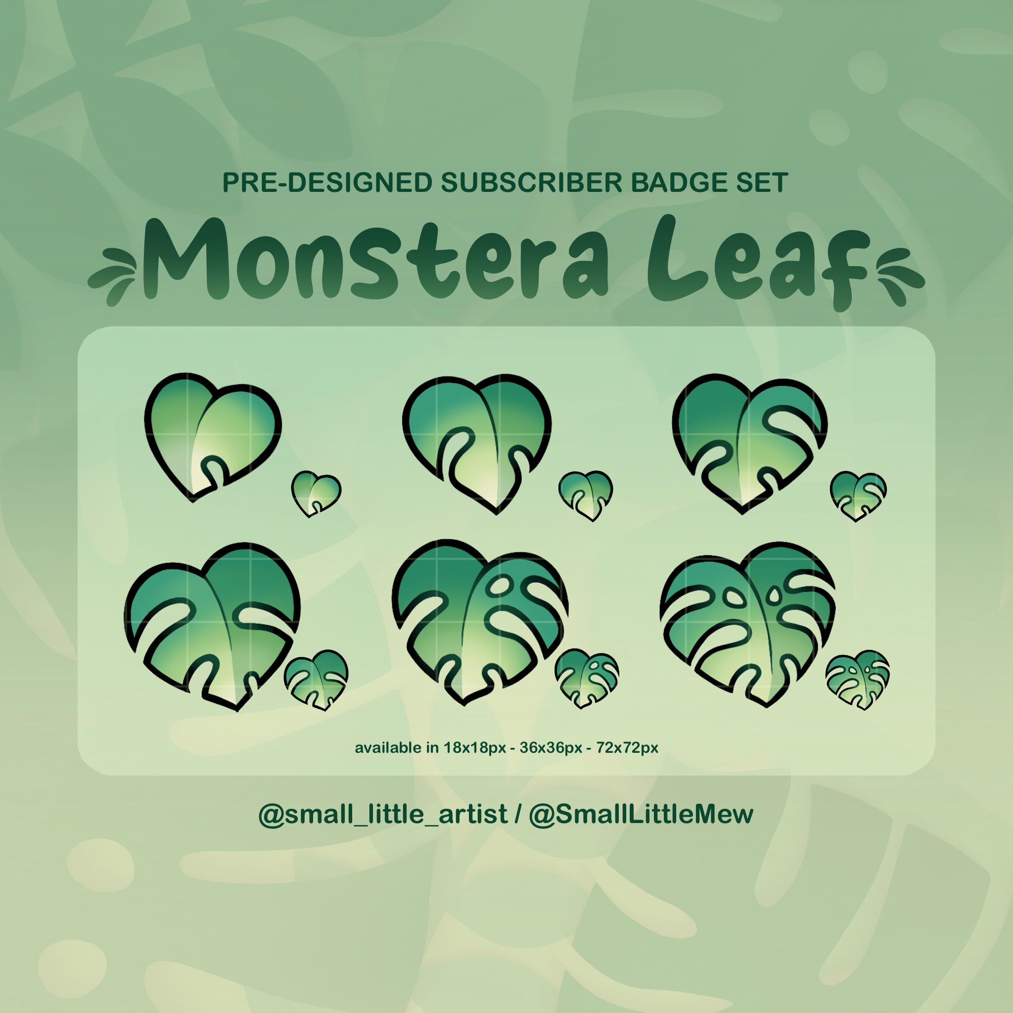 Subscriber Badges Monstera Heart Leaf Monstera Aesthetic Plant Twitch ...