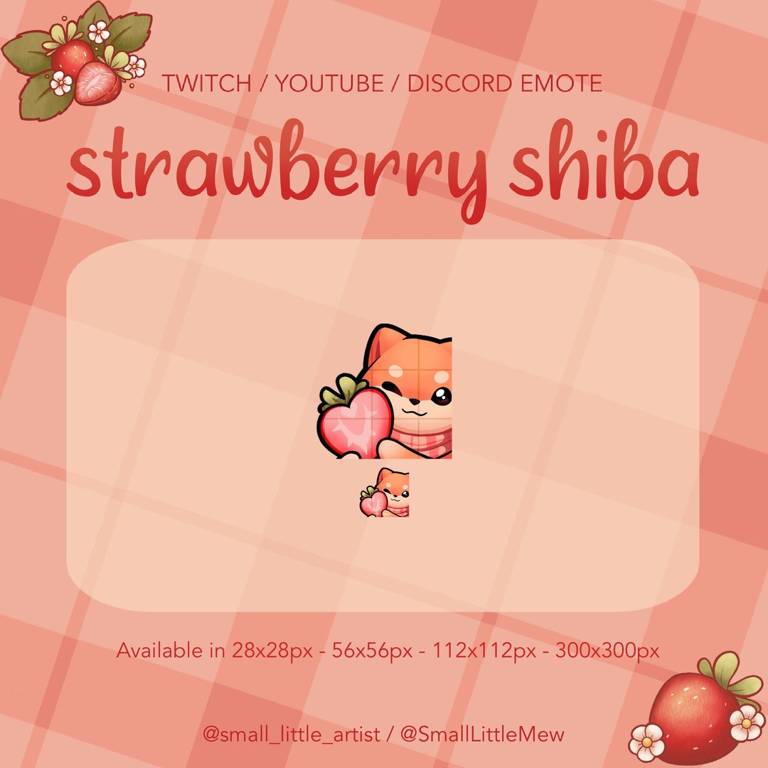 Emote Strawberry Shiba Inu Heart - Etsy