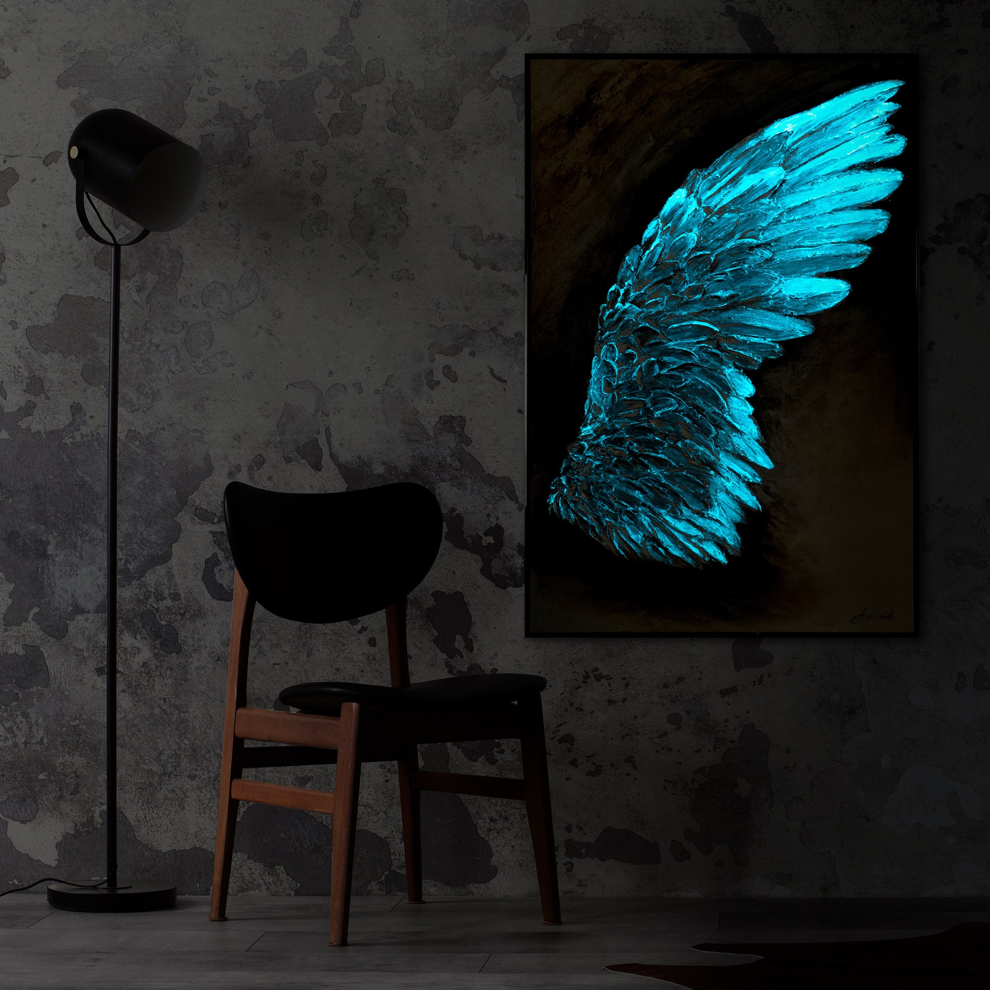 Night Light Acrylic Painting With Frame symbol of Exaltation Abstract ...