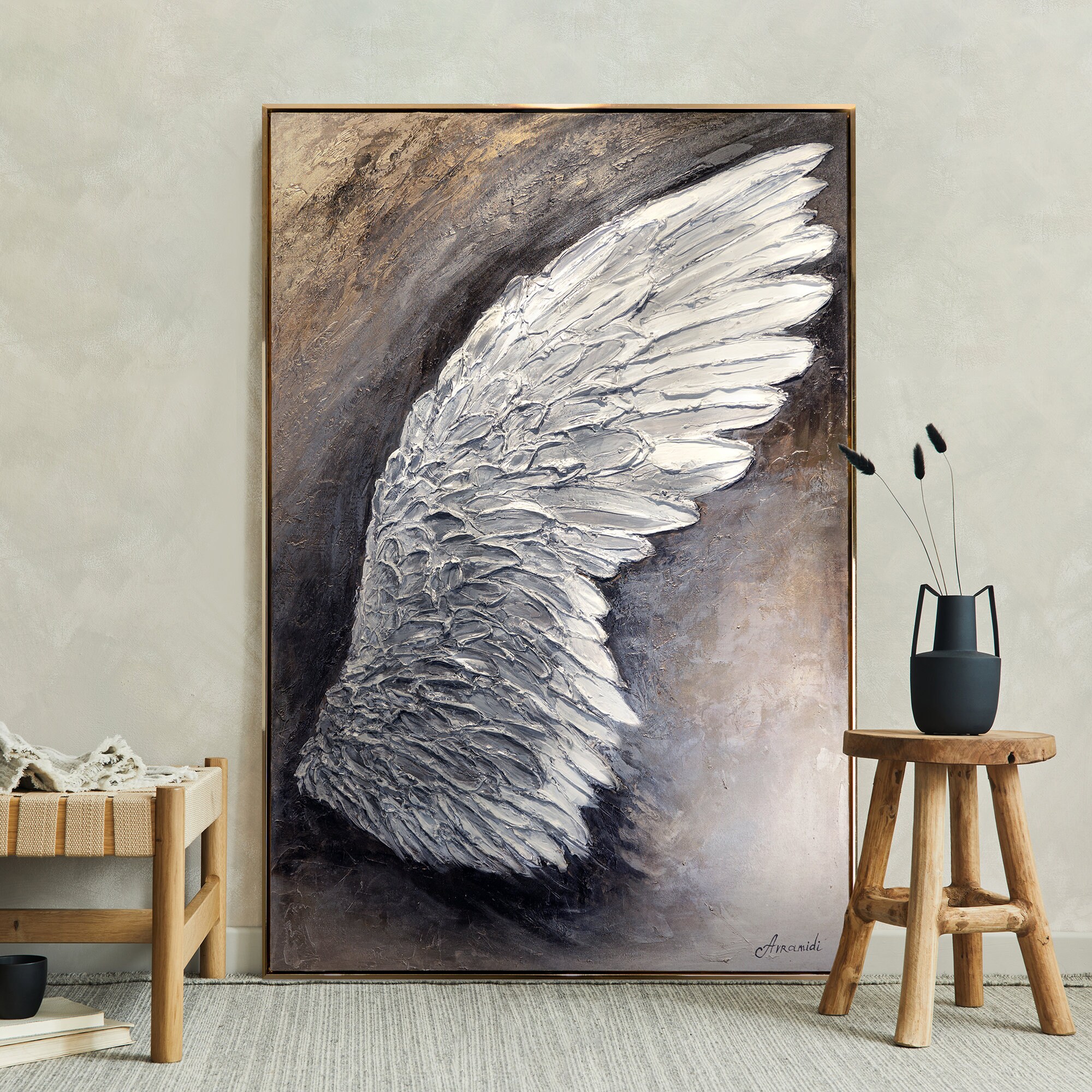 Night Light Acrylic Painting With Frame symbol of Exaltation Abstract ...