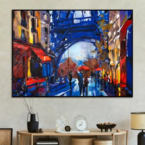 Large Painting in Frame the Streets of Paris - Etsy