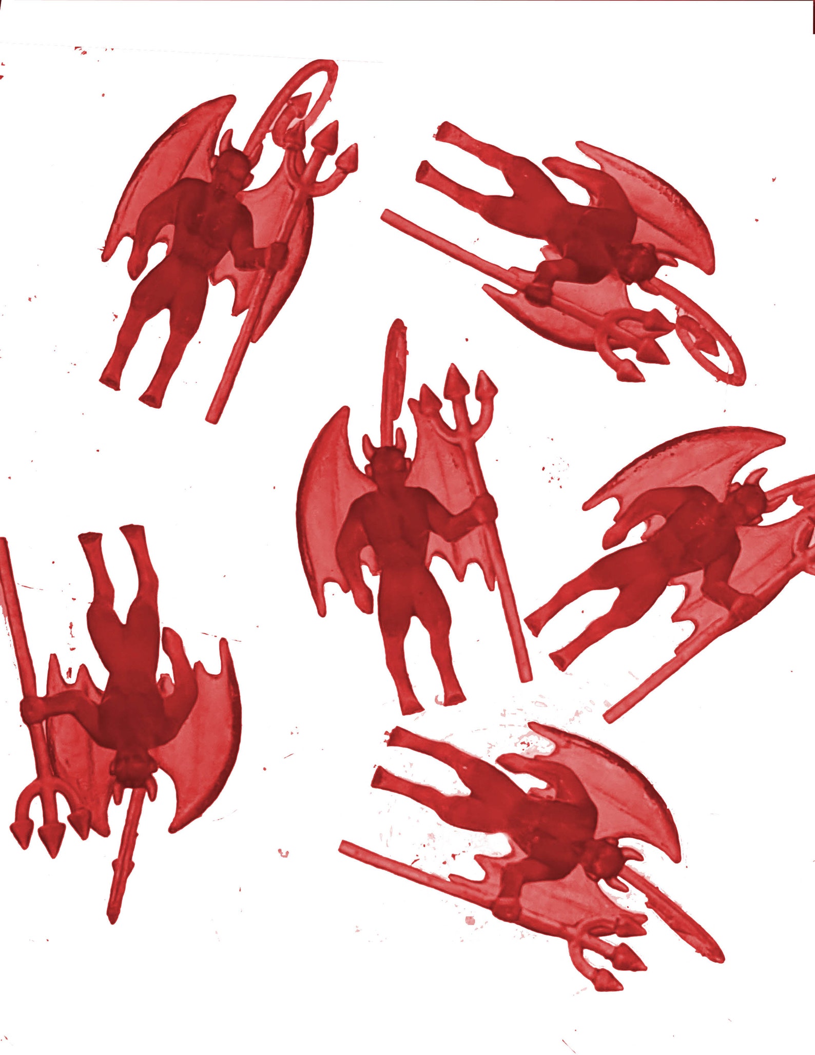 Tiny Translucent Red Devil Figurines - Etsy