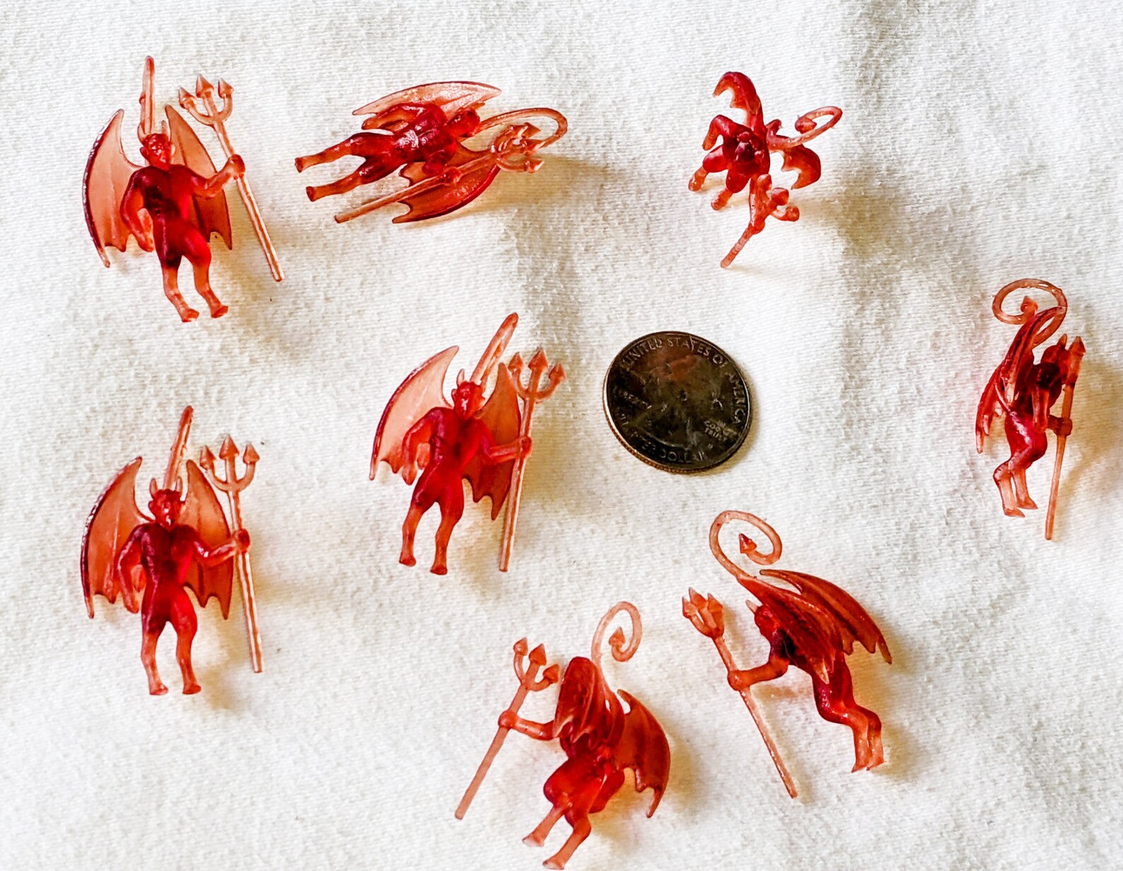 Tiny Translucent Red Devil Figurines - Etsy