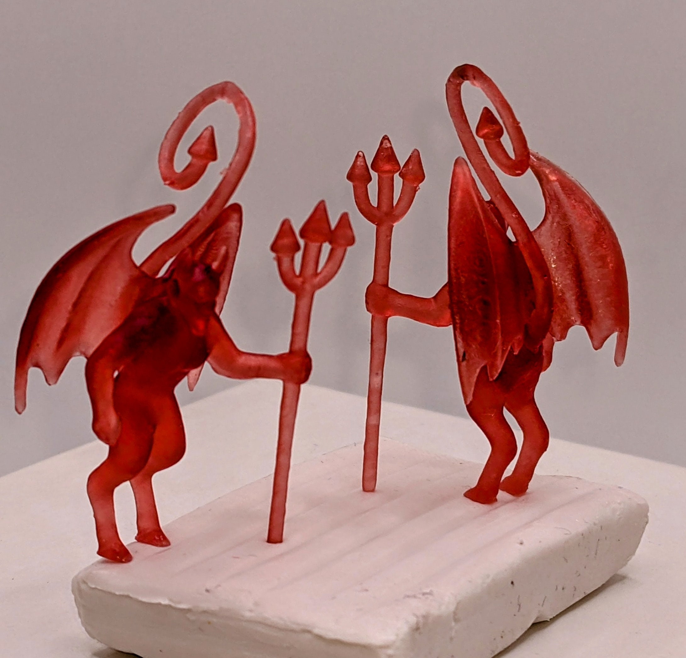 Tiny Translucent Red Devil Figurines - Etsy