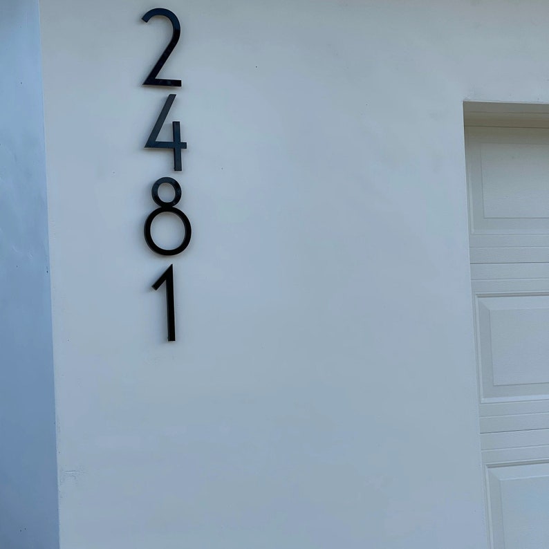 6 Inch Modern House Numbers Letters, Large Black Glossy Address Numbers ...