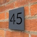 Anthracite Grey House Number Sign, Bespoke Modern Square House Address ...