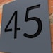 Anthracite Grey House Number Sign, Bespoke Modern Square House Address ...