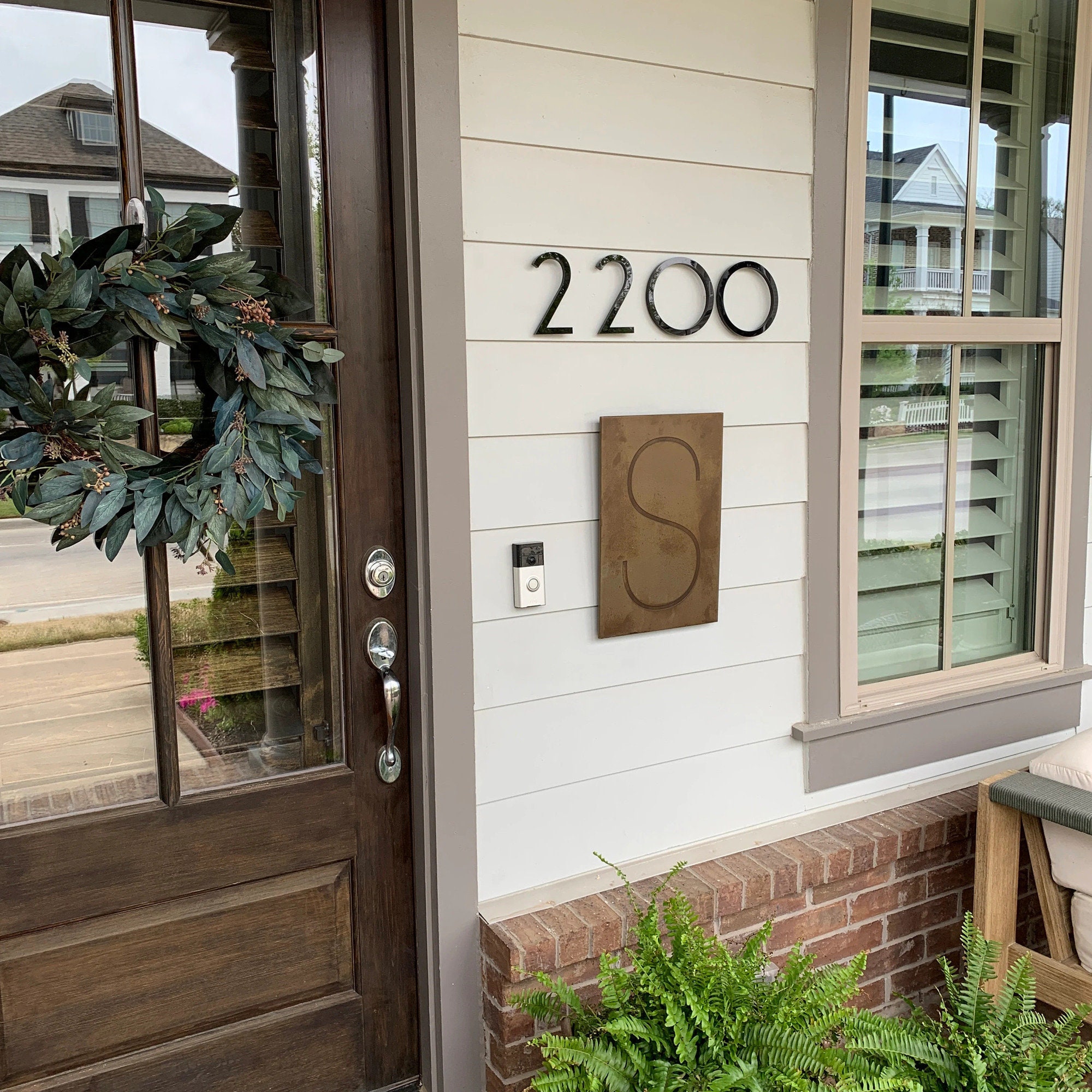 10 Inch Modern House Numbers Letters, Large Black Glossy Address ...