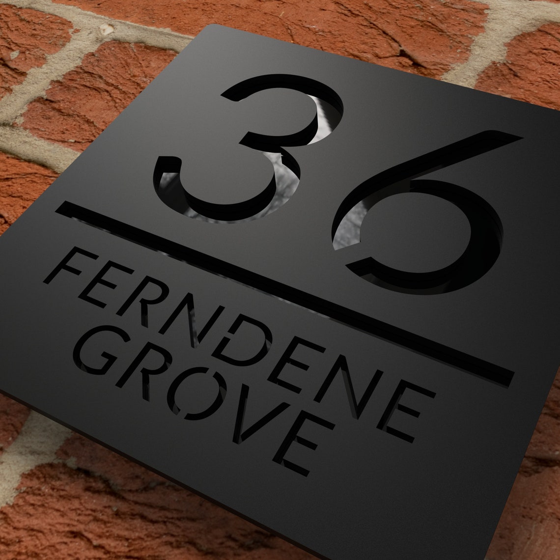Laser Cut House Signs Numbers Matt Black Acrylic Plaque With - Etsy