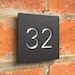 Modern Anthracite Grey House Numbers, Custom Matt Grey Acrylic House ...
