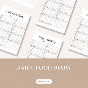 Daily Meal Diary Printable, A4, A5 & US Letter Printable Food Journal ...