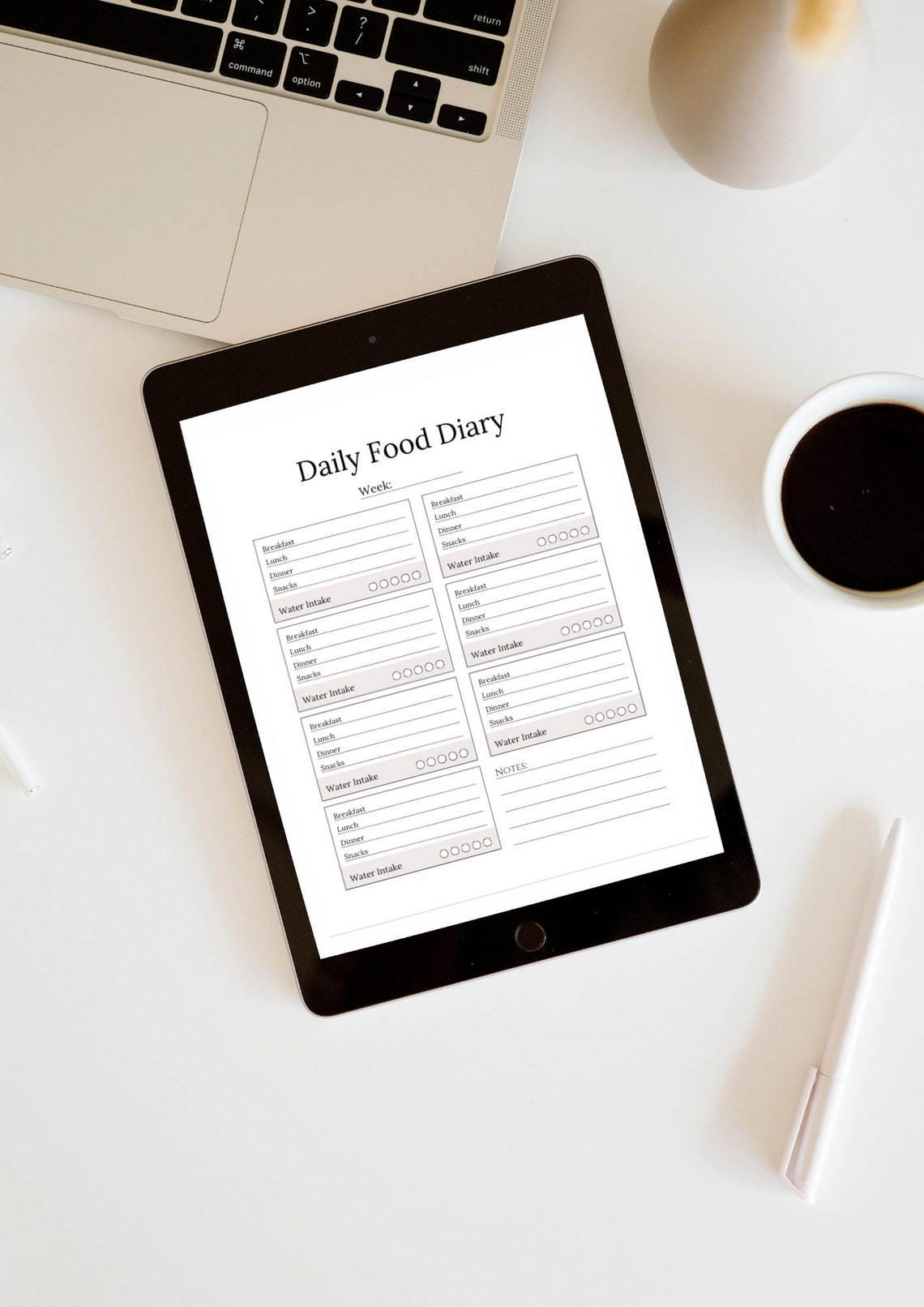 Daily Meal Diary Printable, A4, A5 & US Letter Printable Food Journal ...