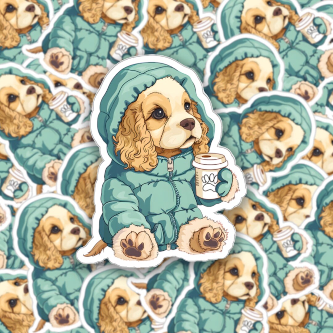 Stickers Kawaii Cute Stickers Cocker Spaniel Sticker Vinyl Stickers ...